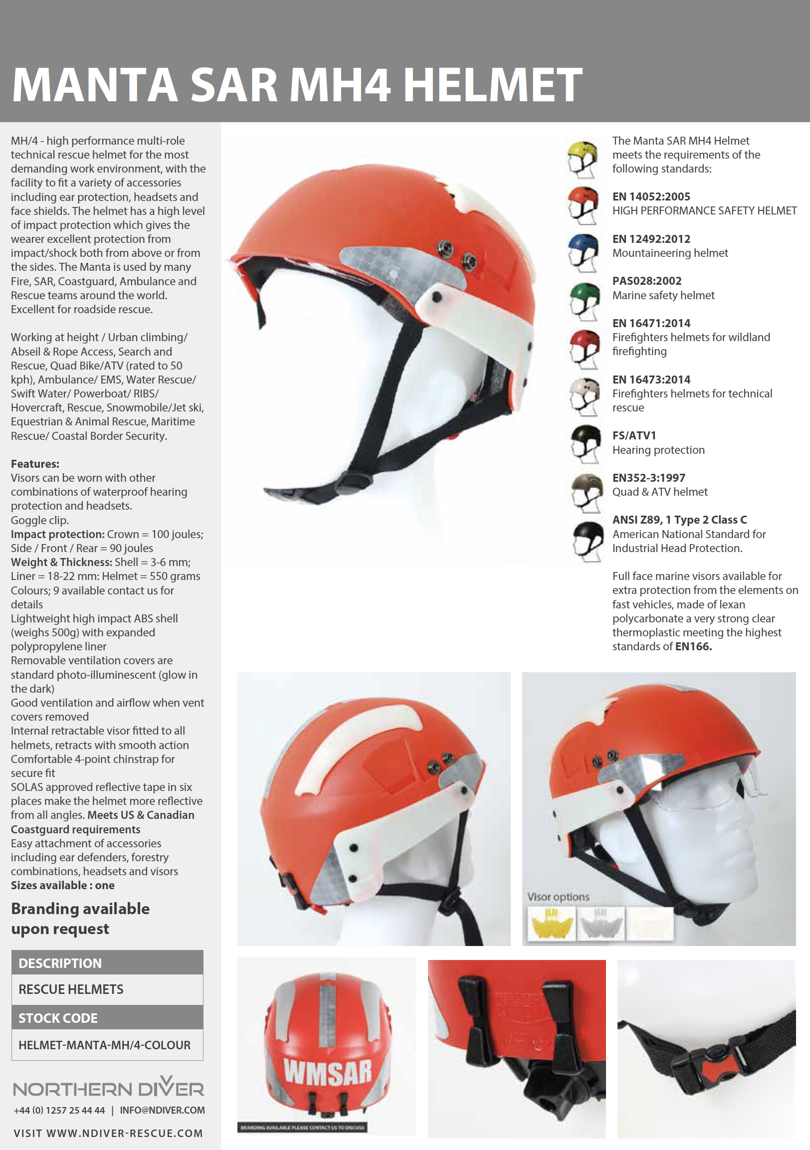 Manta SAR MH4 Helmet | NDiver Military